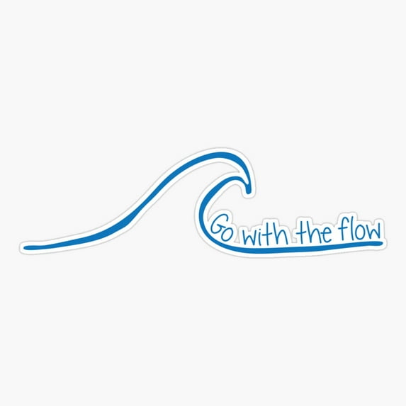 DOPASTICKER Go With The Flow Wave - Blue Sticker, Phone Sticker Car ...