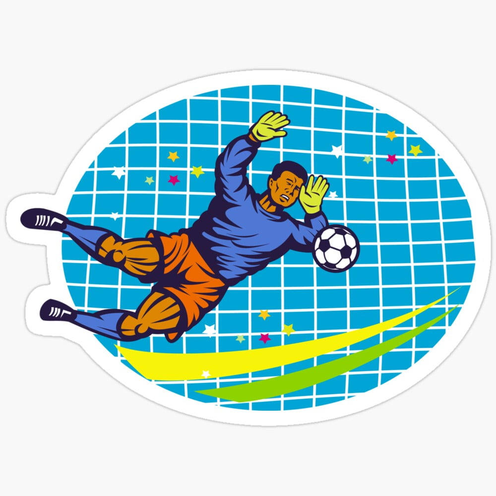 DOPASTICKER Goalie Soccer Football Player Retro Sticker Phone Decal ...