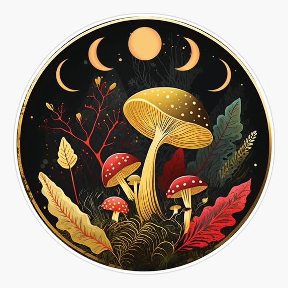 DOPASTICKER Goblincore Cottagecore Mushroom Dark Sticker, Phone Sticker ...