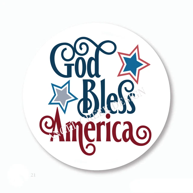DOPASTICKER God Bless America 4Th Of July Patriotic Favors Sticker ...