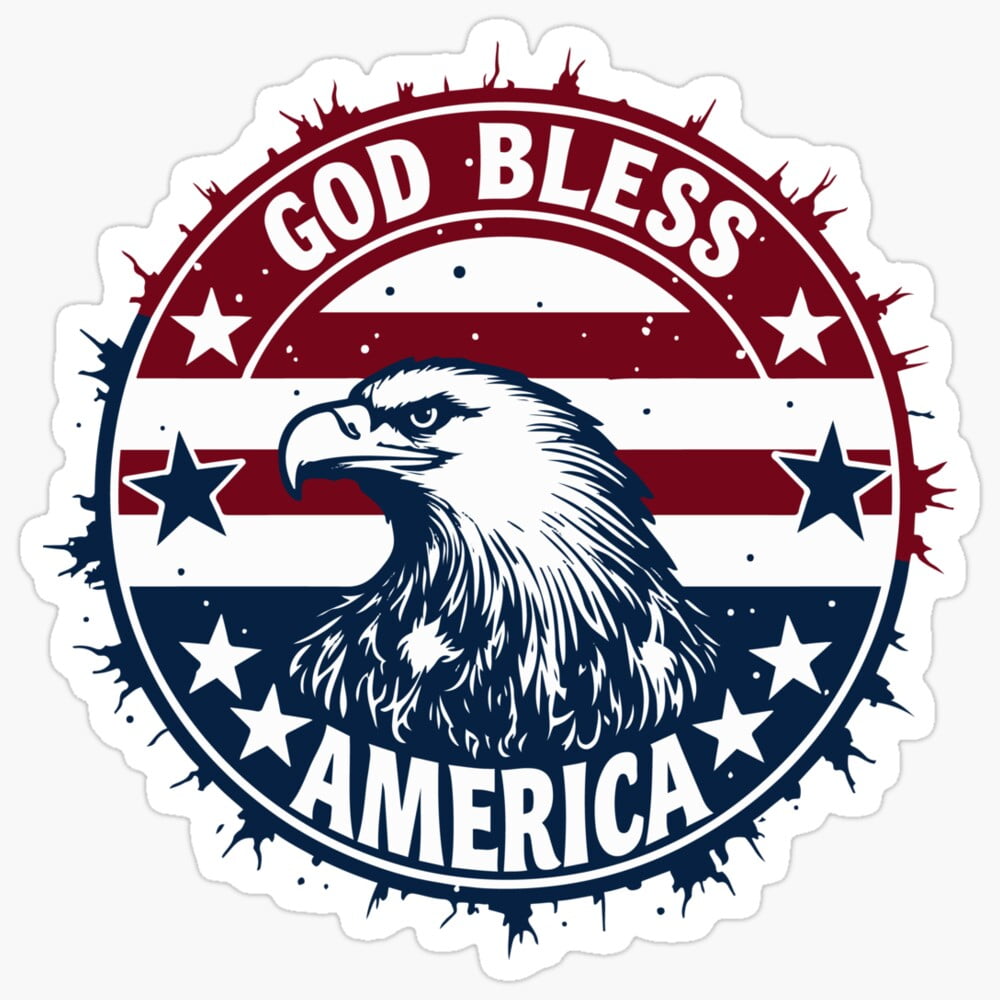 DOPASTICKER God Bless America Sticker Fourth Of July Sticker, Memorial ...