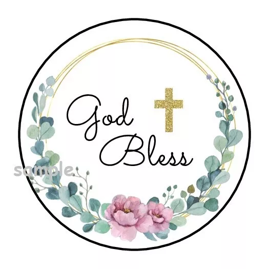 DOPASTICKER God Bless Stickers Floral Eucalyptus Cross Phone Decal ...