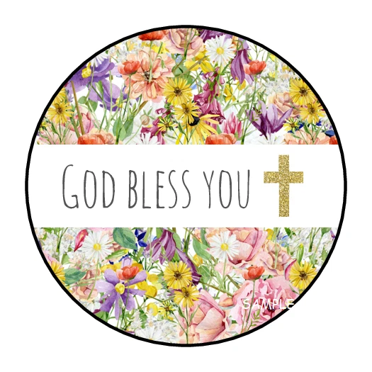 DOPASTICKER God Bless You Stickers Floral Flowers Cross Phone Decal ...