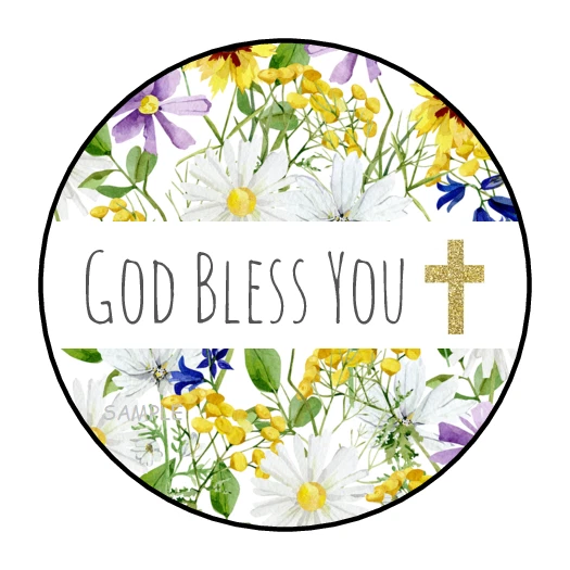 DOPASTICKER God Bless You Stickers Floral Flowers Cross Phone Decal ...