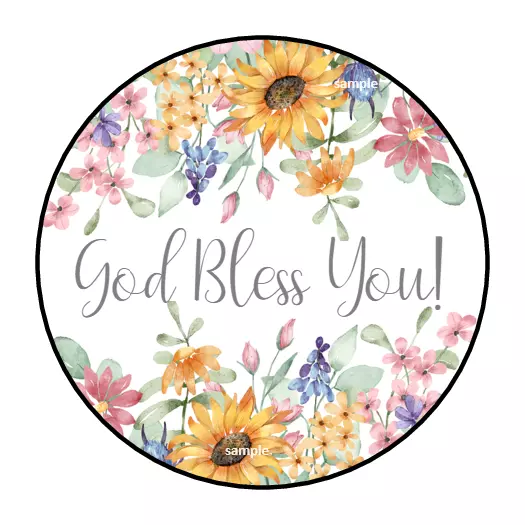 DOPASTICKER God Bless You Sunflowers Stickers Floral Phone Decal Water ...