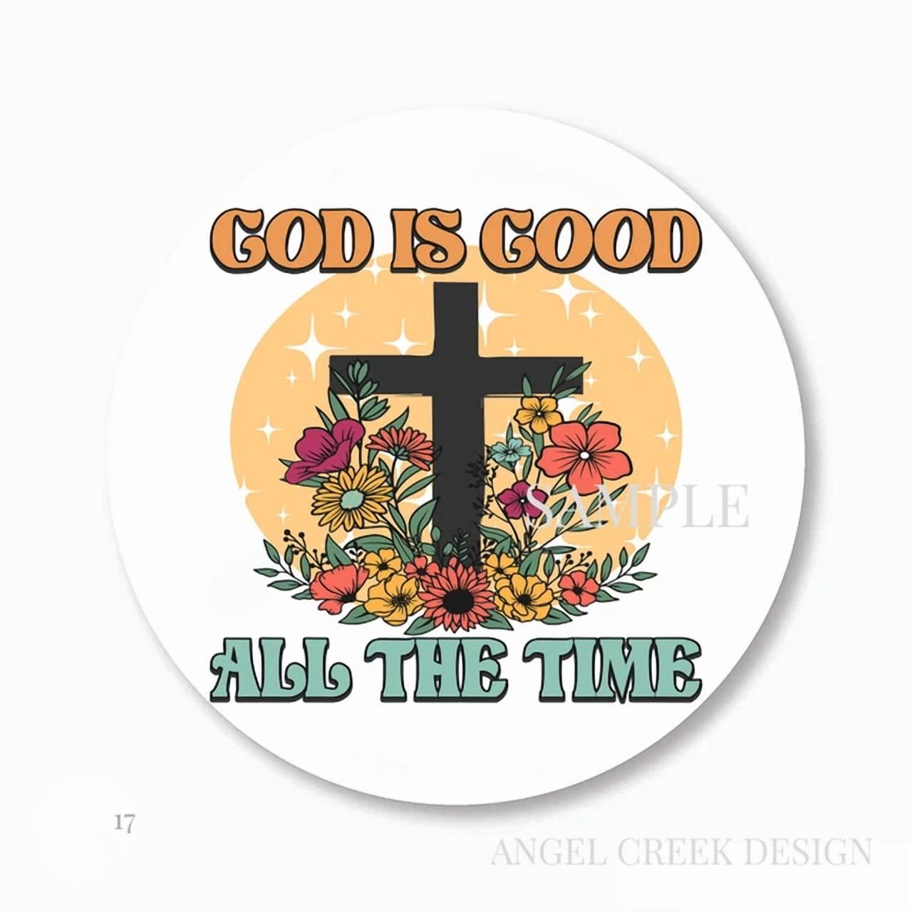 DOPASTICKER God Is Good Cross Scrapbook Stickers Phone Decal Water ...