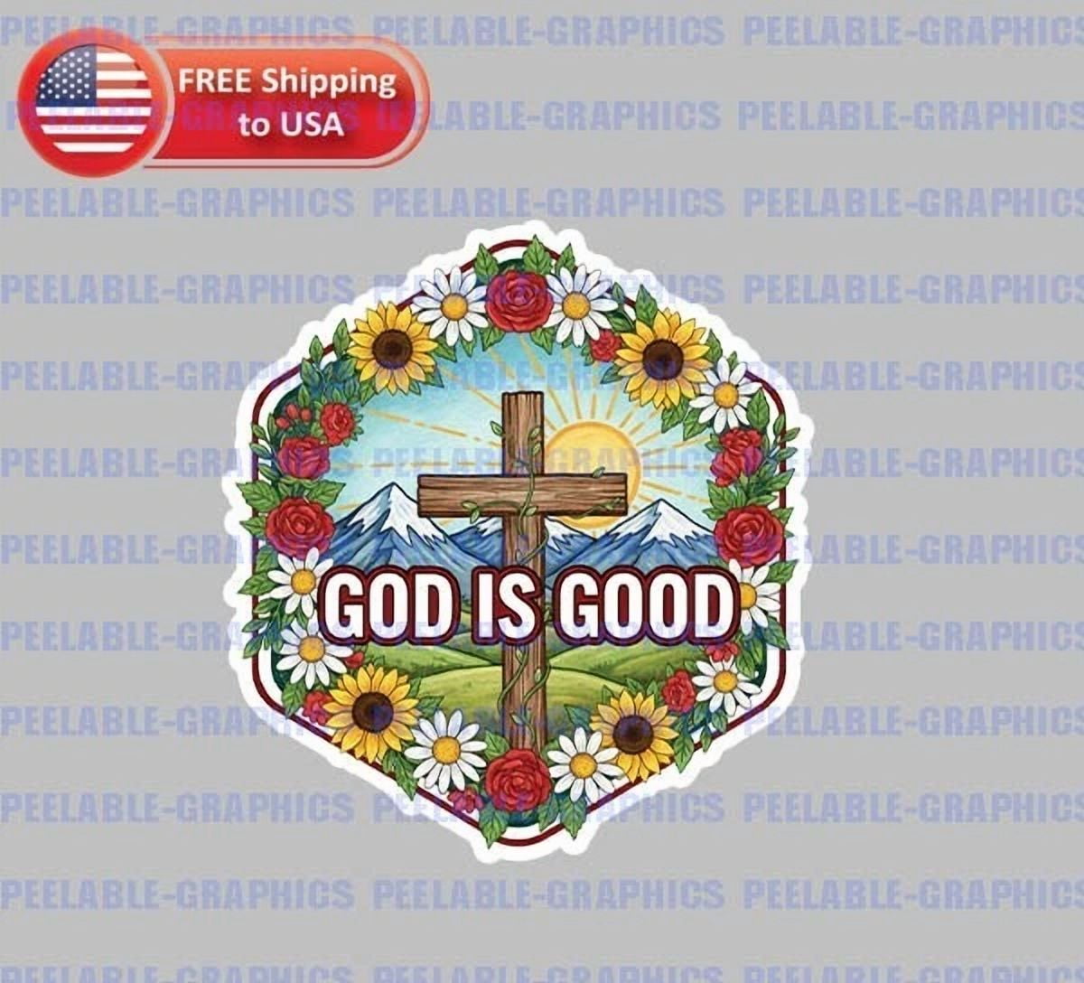 DOPASTICKER God Is Good Sticker Religious Christian Church Pray Blessed ...