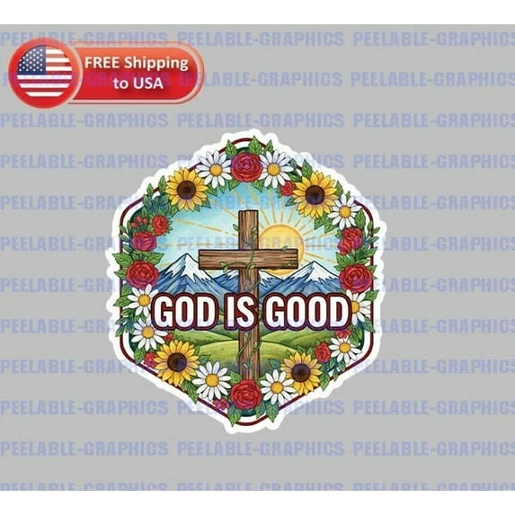 DOPASTICKER God Is Good Sticker Religious Christian Church Pray Blessed ...