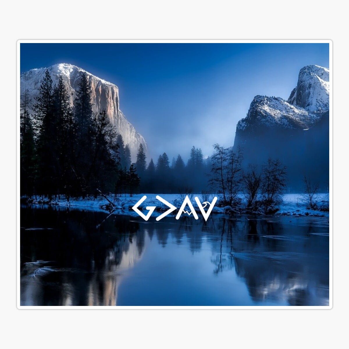 DOPASTICKER God Is Greater Than The Highs And Lows, Mountains Snow ...