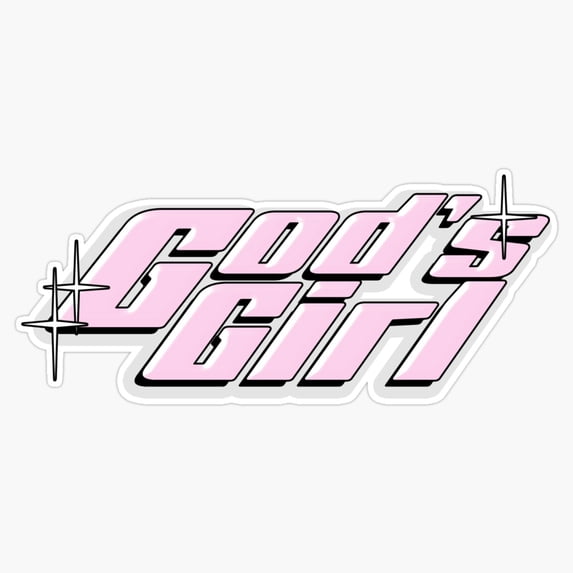 DOPASTICKER God'S Girl Pink Sticker, Phone Sticker Water Bottle Sticker ...