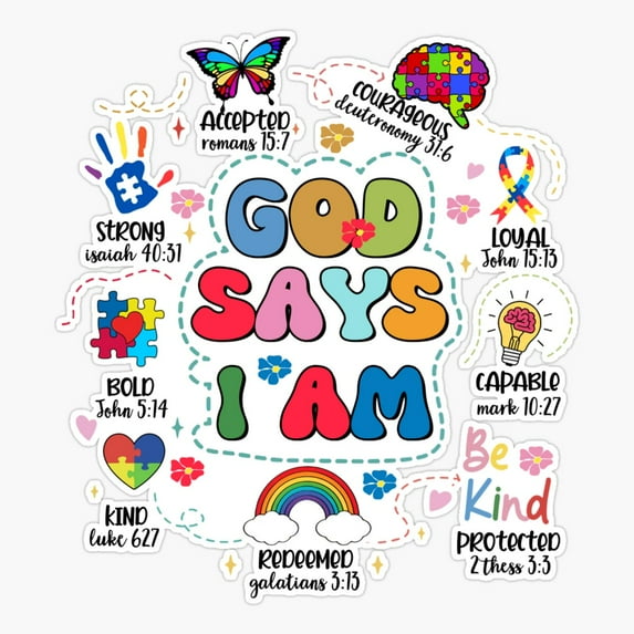 DOPASTICKER God Says I Am Autism Awareness Month Autism Teacher, Autism ...
