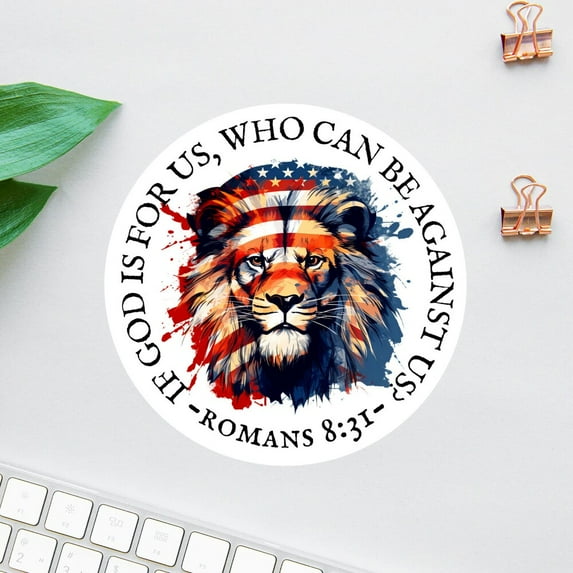 DOPASTICKER If God Is For Us Sticker, Patriotic Lion Stickers, Man Of ...