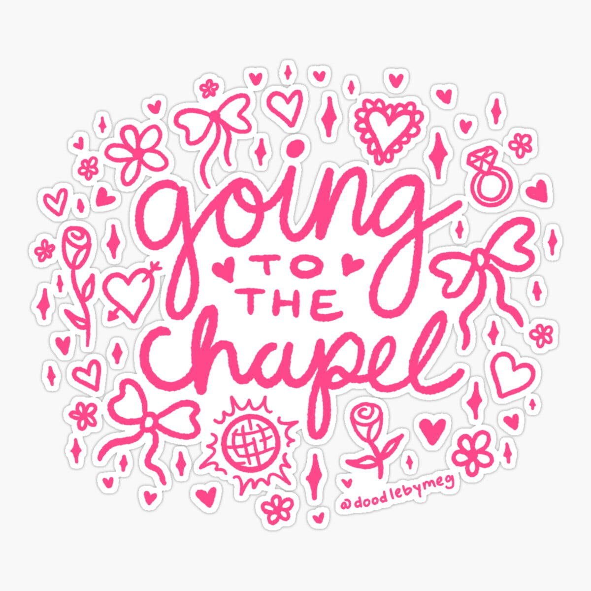DOPASTICKER Going To The Chapel In Pink Sticker, Phone Sticker Car ...