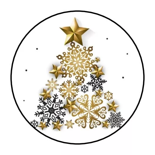 DOPASTICKER Gold & Black Snowflake Stickers Phone Decal Water Bottle ...