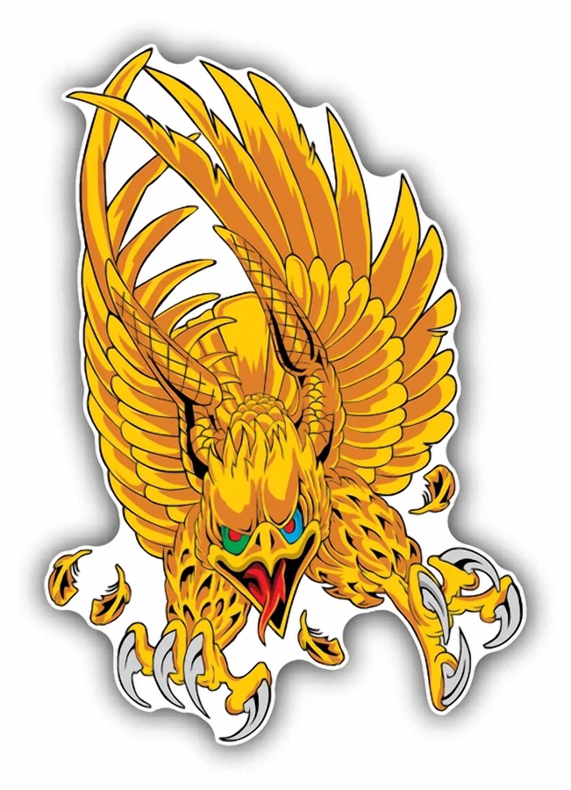 DOPASTICKER Gold Eagle Blue And Green Eyes Sticker Decal Phone Decal ...