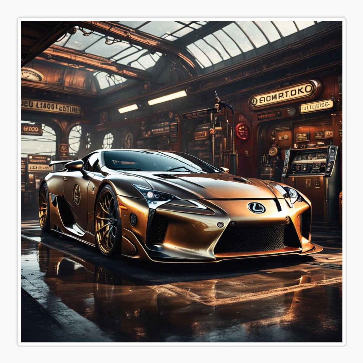 DOPASTICKER Gold Lexus Sticker, Phone Sticker Water Bottle Sticker Car ...