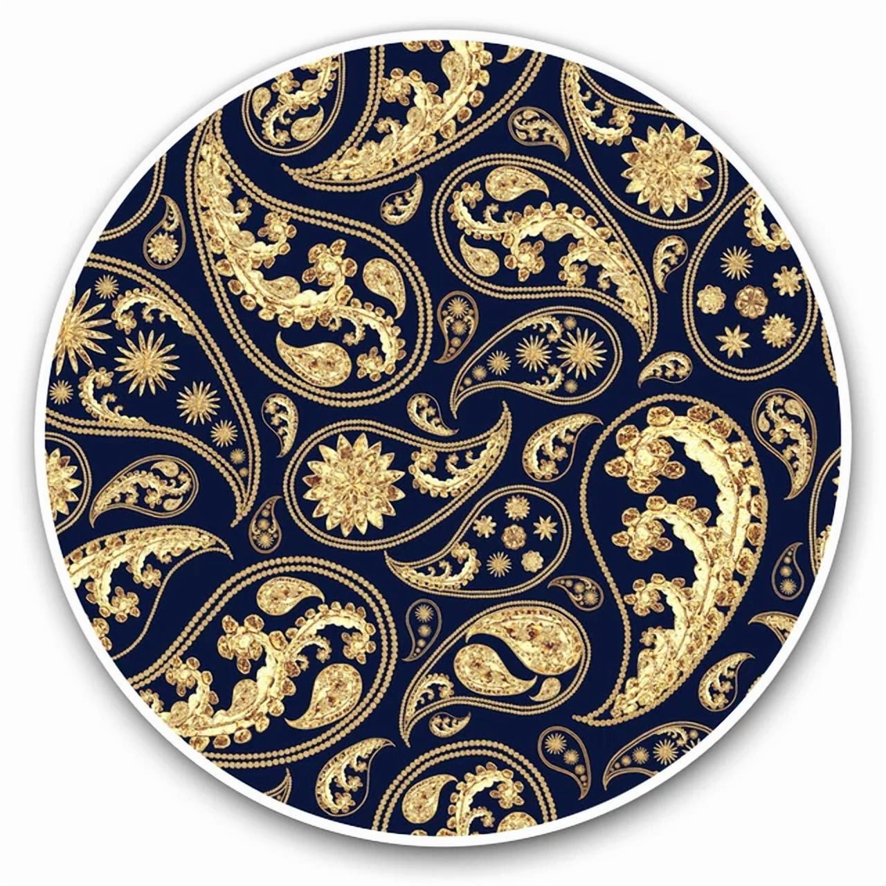 DOPASTICKER Gold Paisley Pattern Floral Cool Gift Decorative Laptop ...