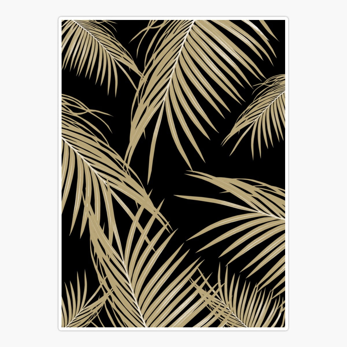 DOPASTICKER Gold Palm Leaves Dream #2 #Tropical #Decor #Art Sticker ...
