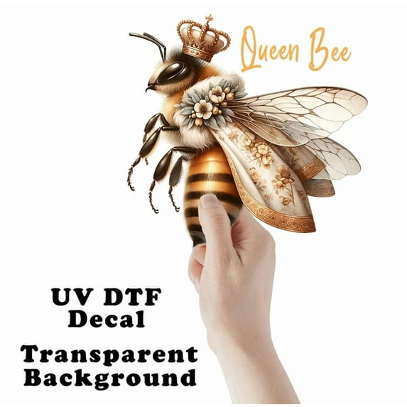DOPASTICKER Gold Queen Bee Sticker - Design Preview Only Decorative ...