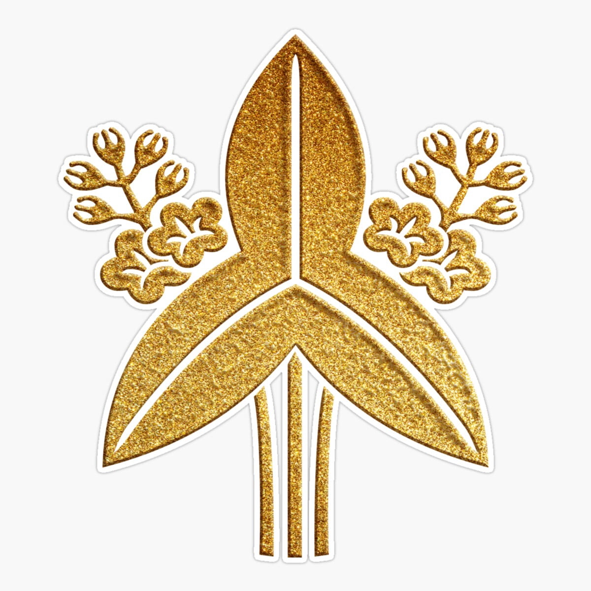 DOPASTICKER Gold Tachi Omodaka Kamon Sticker, Phone Sticker Car Sticker ...