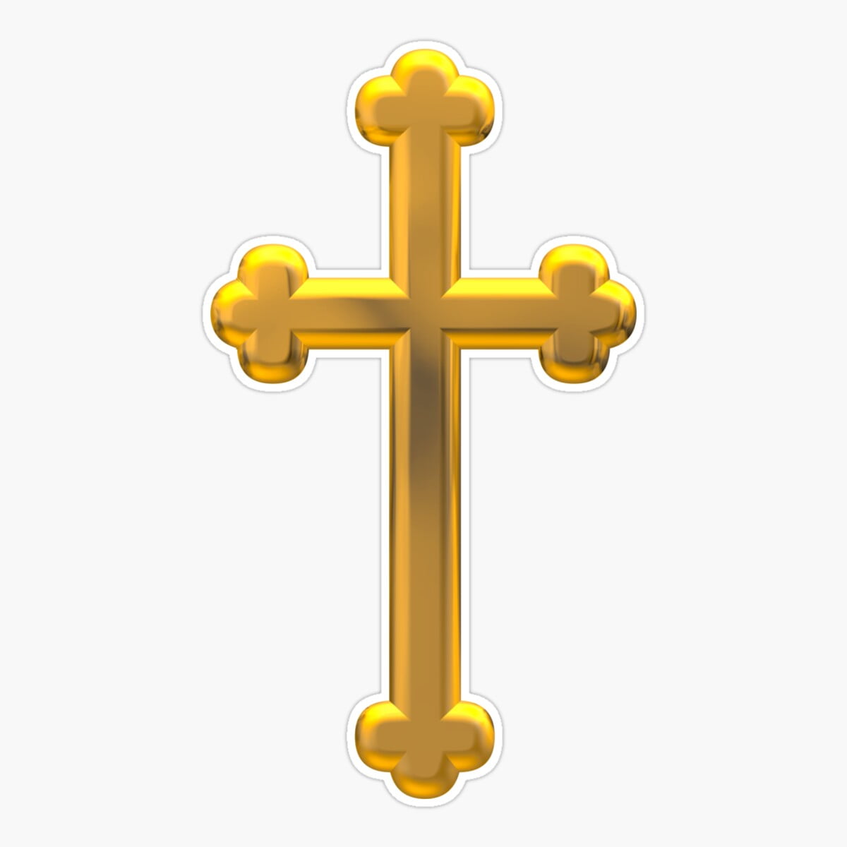 DOPASTICKER Golden Christian Cross 1 Sticker, Phone Sticker Car Sticker ...