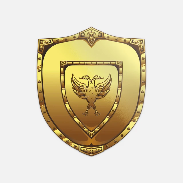 DOPASTICKER Golden Classic Shield Two-Headed Griffin Sticker Decal ...