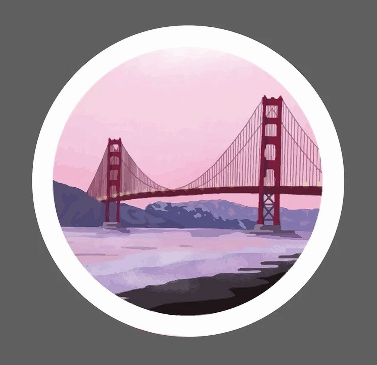 DOPASTICKER Golden Gate Bridge Sticker Cali California Sf Sticker Phone ...