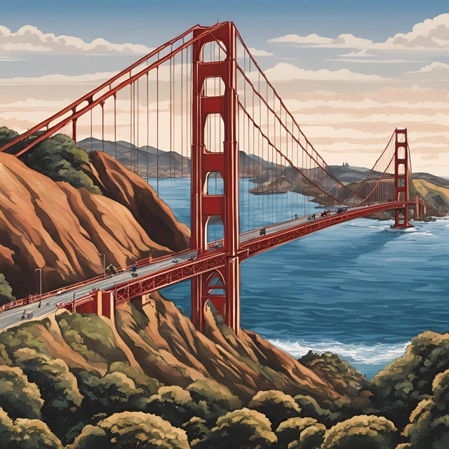 DOPASTICKER Golden Gate Bridge Sticker Phone Decal Water Bottle ...