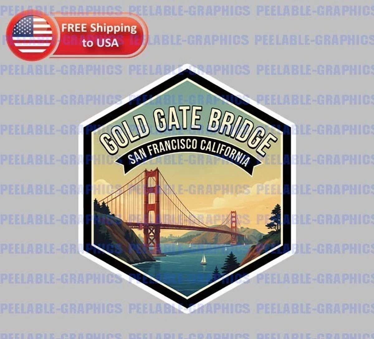 DOPASTICKER Golden Gate Bridge Sticker Travel Sticker Phone Sticker ...