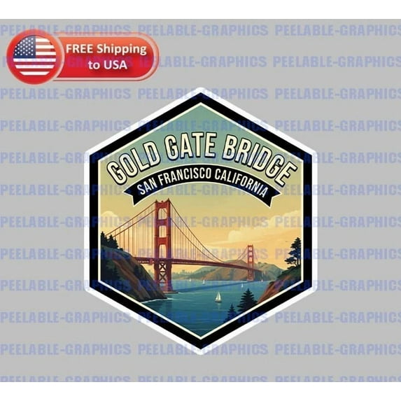 DOPASTICKER Golden Gate Bridge Sticker Travel Sticker Phone Sticker ...