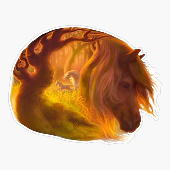 DOPASTICKER Golden Hour Dreamscape Sticker, Phone Sticker Car Sticker ...