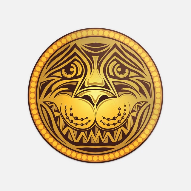 DOPASTICKER Golden Lion Head Label Sticker Decal Phone Decal Water ...