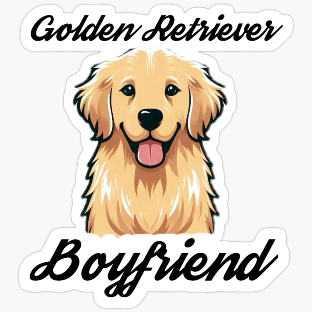 DOPASTICKER Golden Retriever Boyfriend Sticker Phone Decal Water Bottle ...