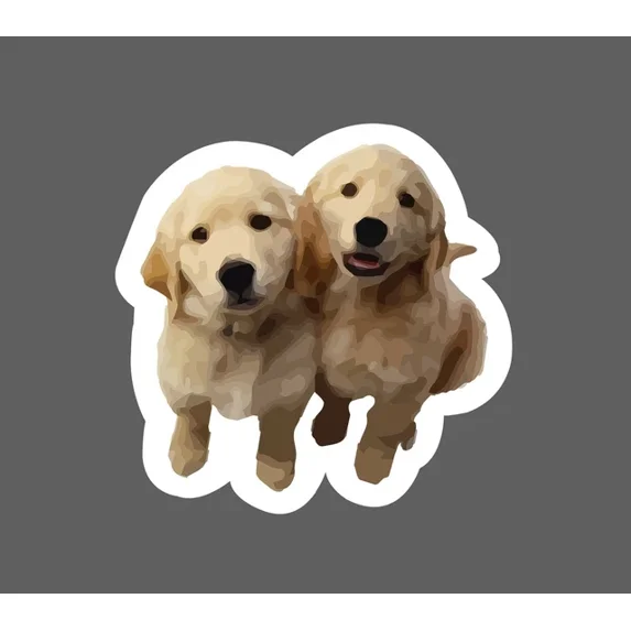 DOPASTICKER Golden Retriever Puppies Sticker Dogs Animal Pet Sticker ...