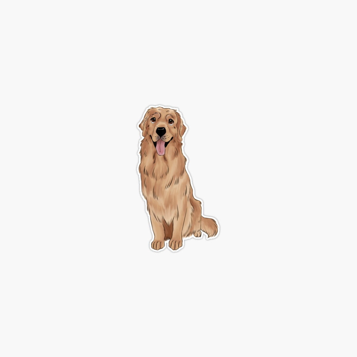 DOPASTICKER Golden Retriever Sticker Phone Sticker, Latop Sticker ...