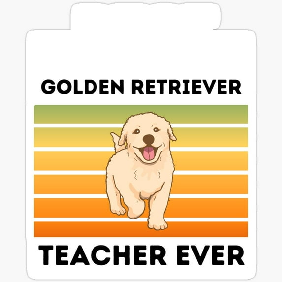 DOPASTICKER Golden Retriever Teacher Dog Lover Sticker Phone Sticker ...