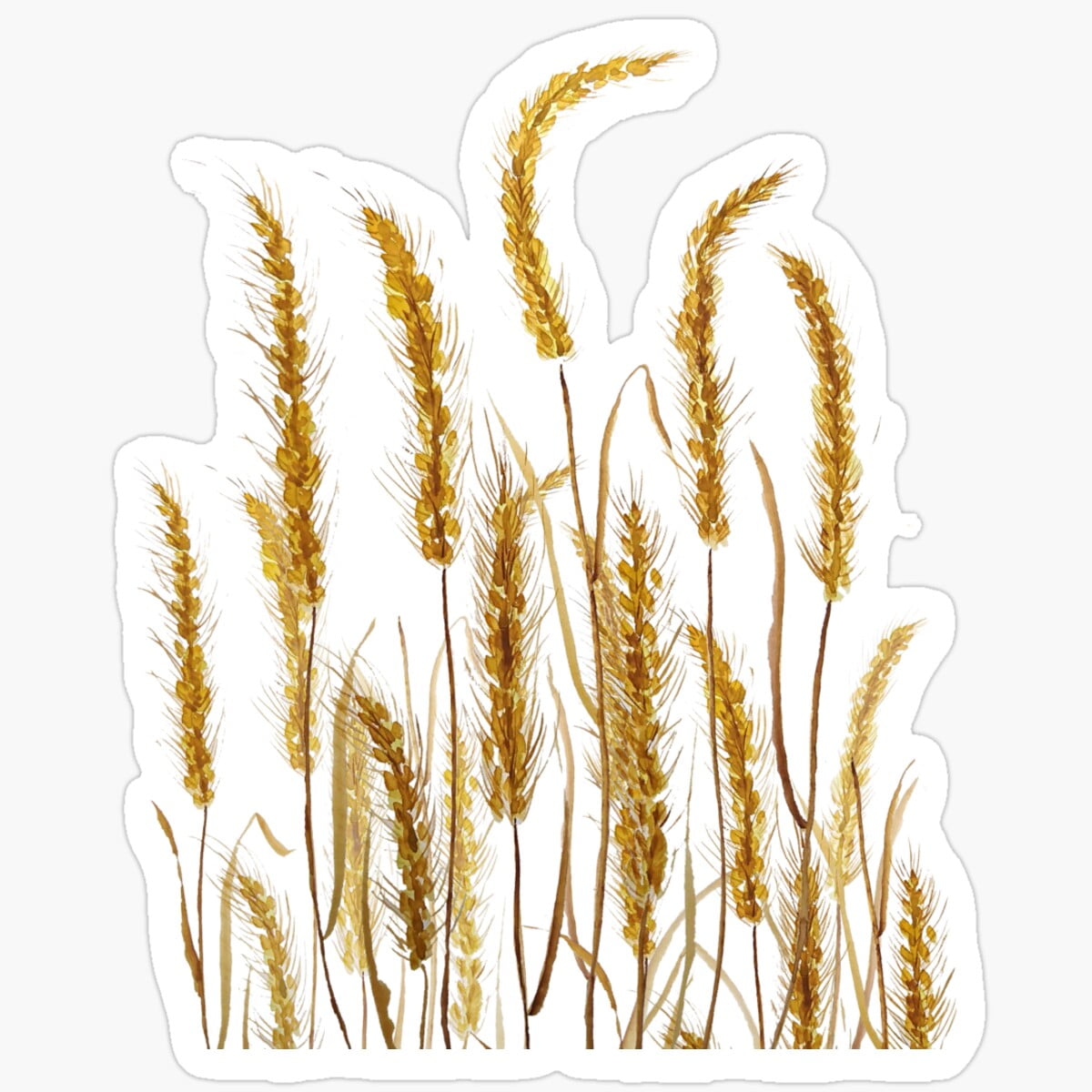 DOPASTICKER Golden Wheat Field Watercolor Sticker Birthday Gifts ...