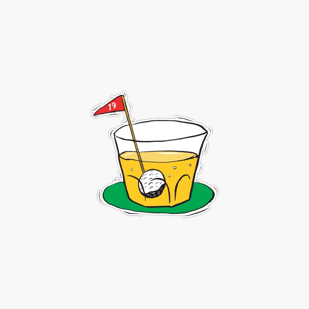 DOPASTICKER Golf 19Th Spot Sticker, Phone Sticker Water Bottle Sticker ...