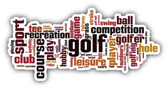 DOPASTICKER Golf Word Cloud Car Sticker Phone Decal Water Bottle ...