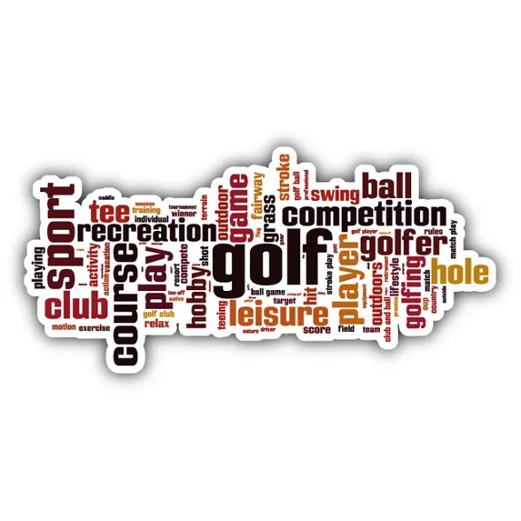 DOPASTICKER Golf Word Cloud Car Sticker Phone Decal Water Bottle ...