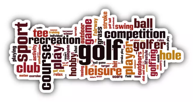 DOPASTICKER Golf Word Cloud Sticker Decal Phone Decal Water Bottle ...