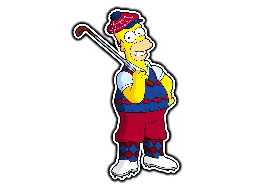 DOPASTICKER Golfer Homer Sticker Decal Phone Decal Water Bottle ...