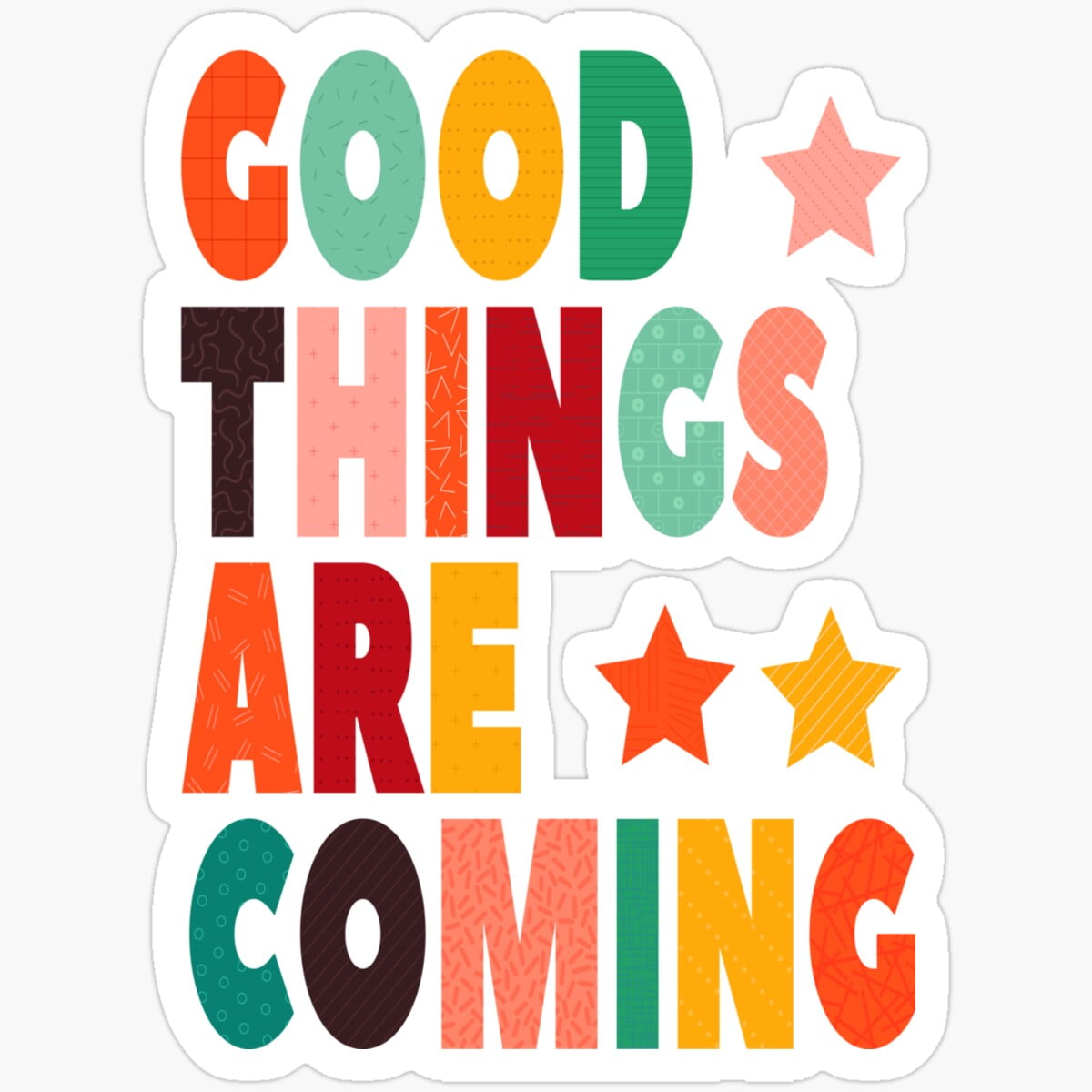 DOPASTICKER Good Things Are Coming Typography Sticker Birthday Gifts ...