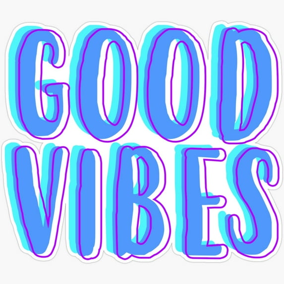 DOPASTICKER Good Vibes Blue And Purple Sticker Decorative Laptop, Phone ...
