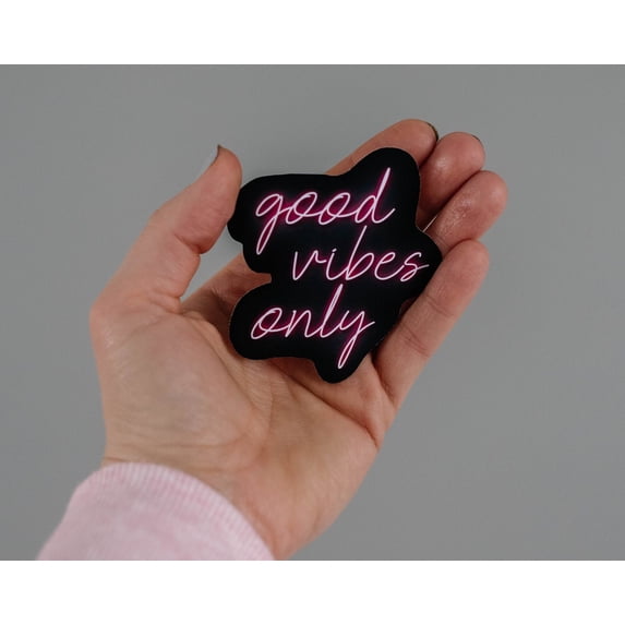 DOPASTICKER Good Vibes Only Neon Lights Sticker, Positivity Sticker ...