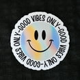 DOPASTICKER Good Vibes Only Smiley Face Sticker, Positive Quote Water ...
