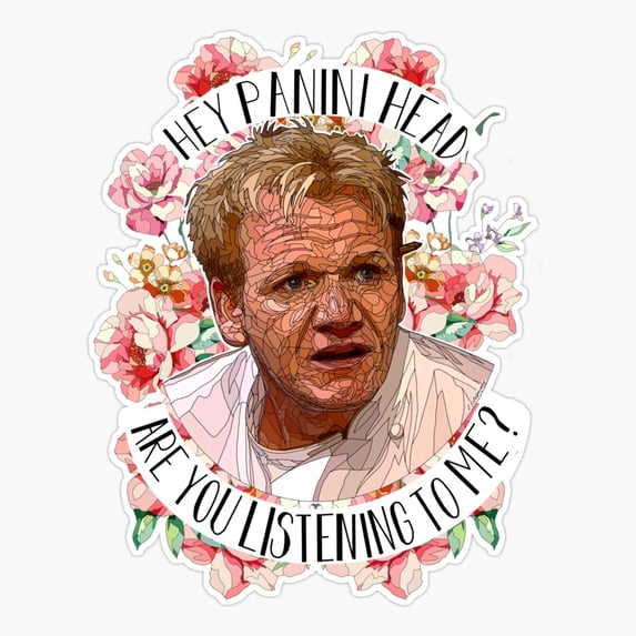 DOPASTICKER Gordon Ramsey Quote Panini Head Sticker, Phone Sticker Car ...