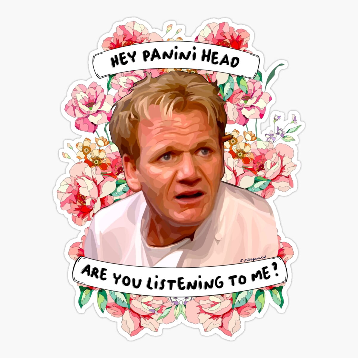DOPASTICKER Gordon Ramsey Quote Panini Head Updated Sticker, Phone ...