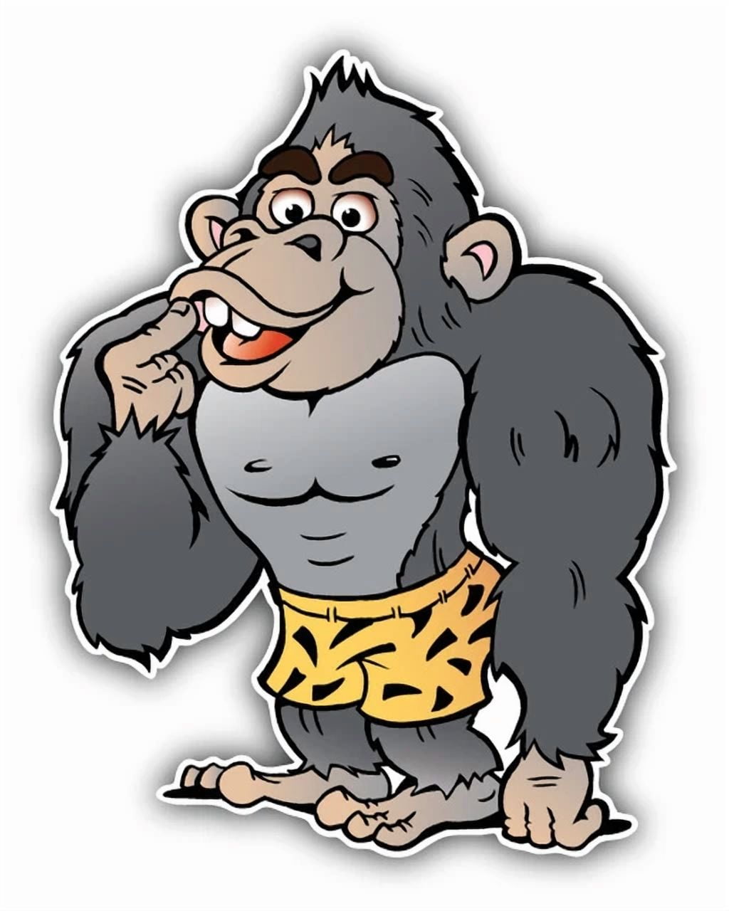 DOPASTICKER Gorilla Cartoon Sticker Decal Phone Decal Water Bottle ...