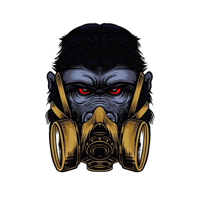 DOPASTICKER Gorilla Gas Mask Sticker Street Art Urban Edgy Hip-Hop ...